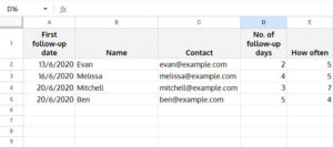 Creating an Automated Follow-Up Schedule in Google Sheets
