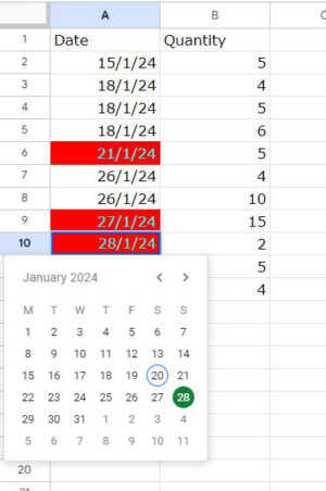 Highlight Weekends in Google Sheets