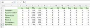 Sum Values by Month and Category in Excel