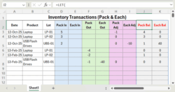 Cumulative Inventory Balance in Excel: Grouping & Multi-Unit Handling