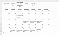 Create a Smart Excel Calendar with Task Durations