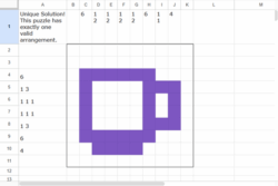Generate Unique Nonogram Puzzles in Google Sheets