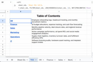 Build a Self-Healing Table of Contents in Google Sheets